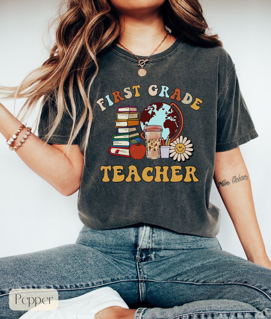 Custom 1st Grade Teacher Shirt, 1st Grade T-shirt, Teacher Shirt, Back ...