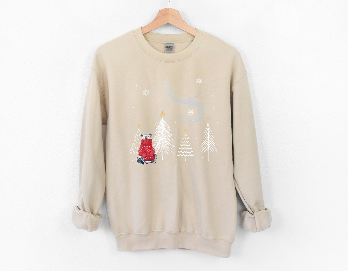 Polar Bear Sweater, Cute Christmas Tree Sweatshirt, Christmas Gift ...