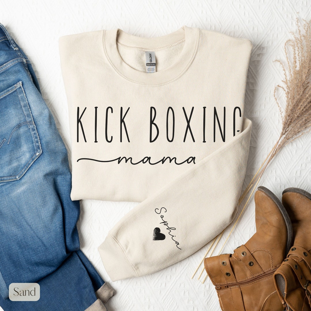 Custom Kick Boxing Mom Sweatshirt With Kids Names on Sleeve, Kick ...