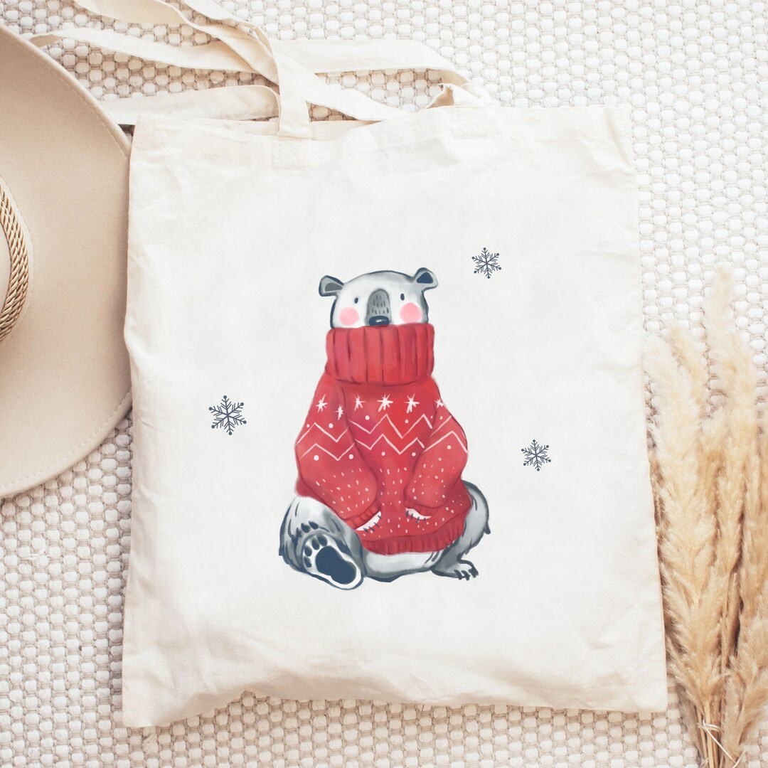 Polar Bear Tote Bag Polar Bear Gifts Winter Tote Bag Canvas - Etsy