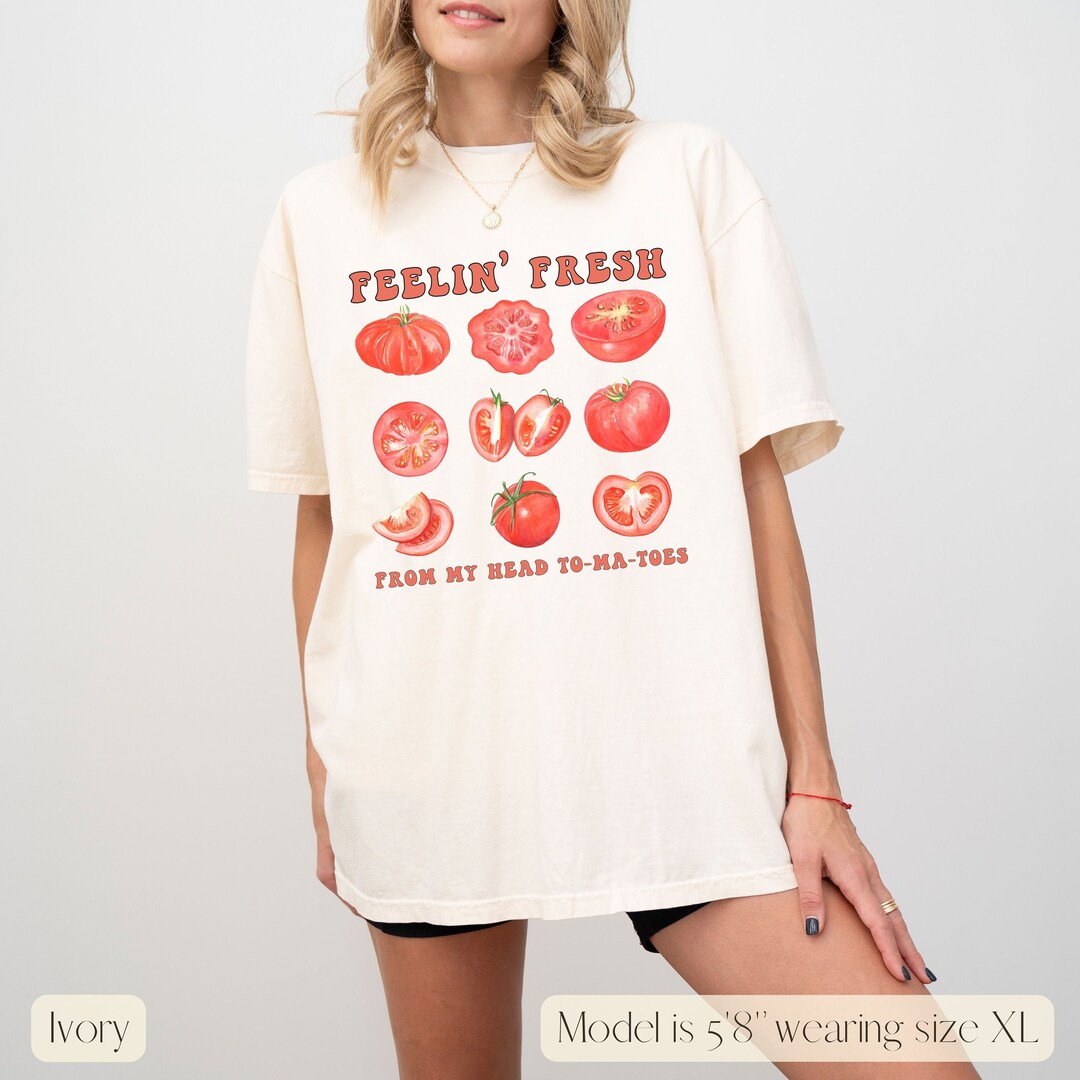 Retro Tomato Shirt, Tomato Graphic T-shirt, Feeling Fresh, Comfort ...