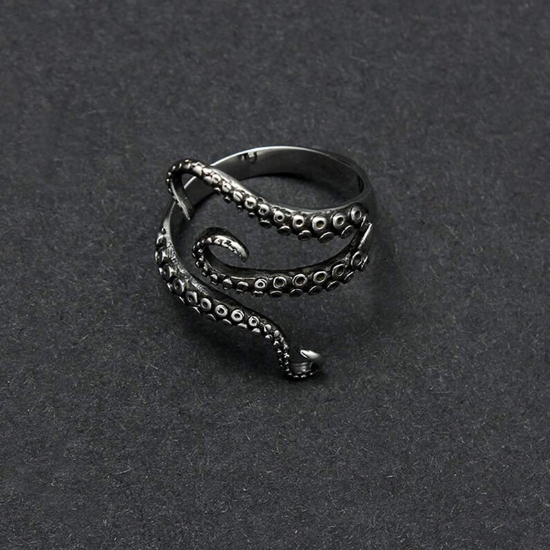 Vintage Stainless Steel Octopus Ring - Etsy