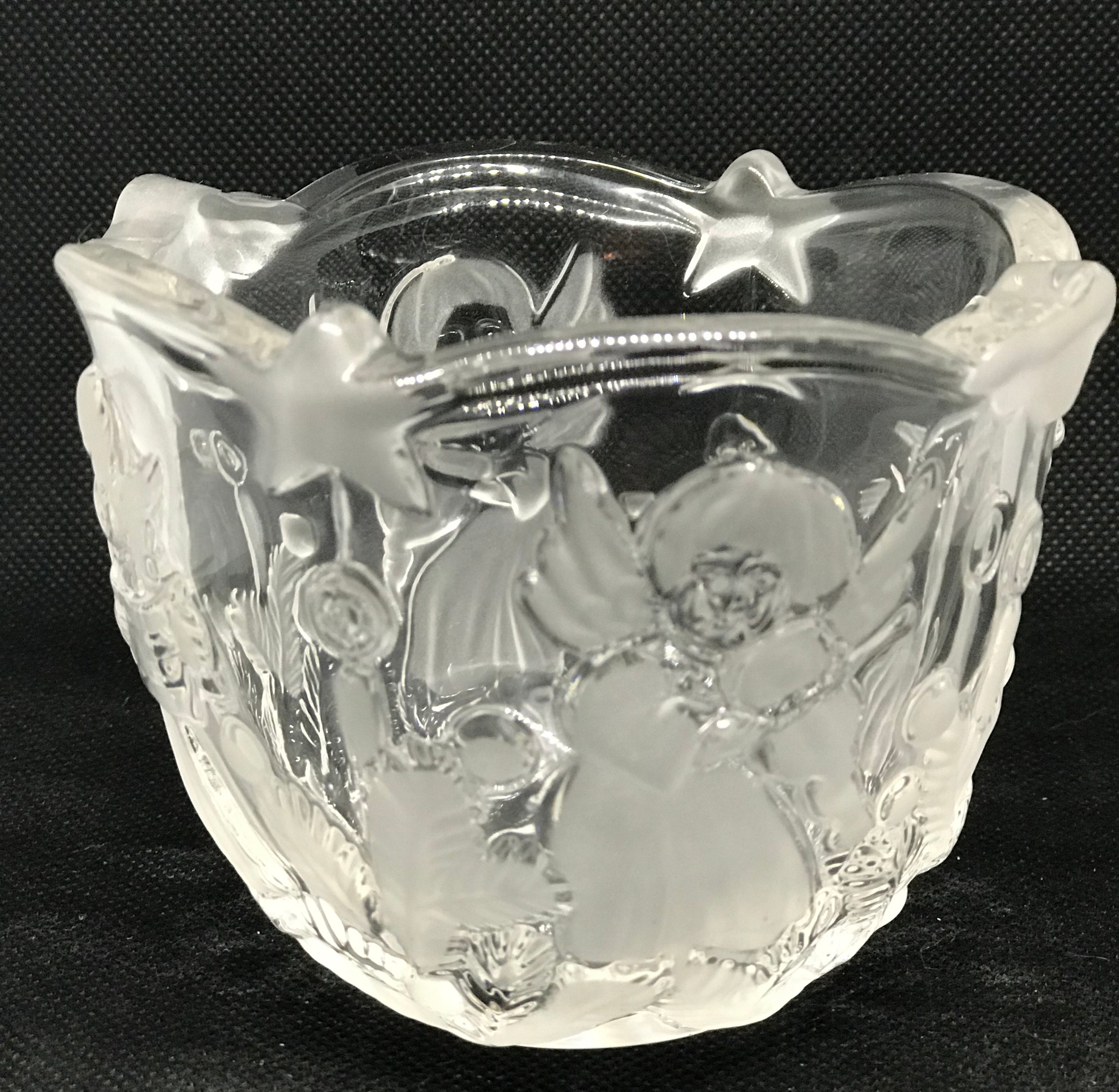 Vintage Crystal Candy Dish With Etched Angels - Etsy