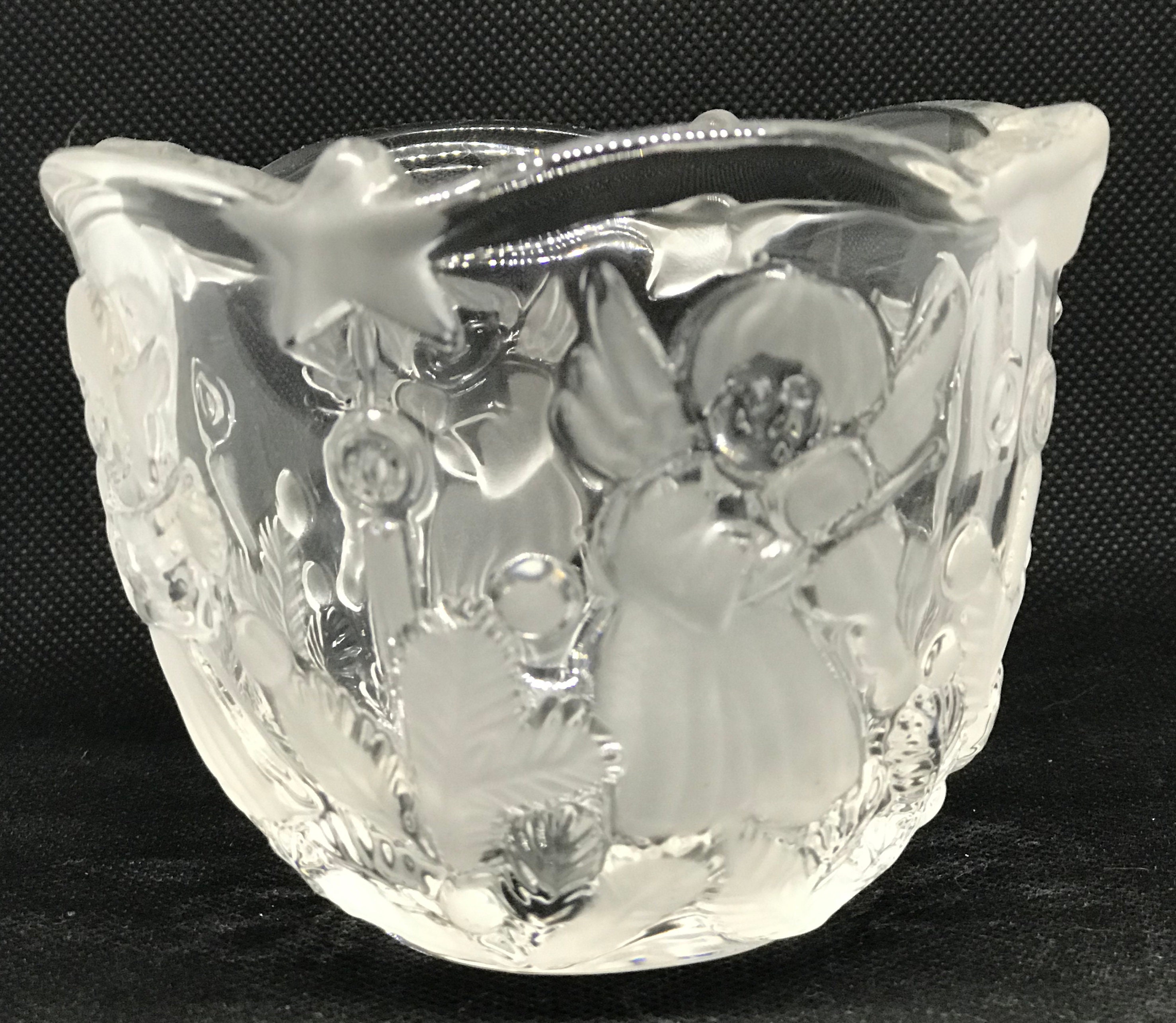 Vintage Crystal Candy Dish With Etched Angels - Etsy