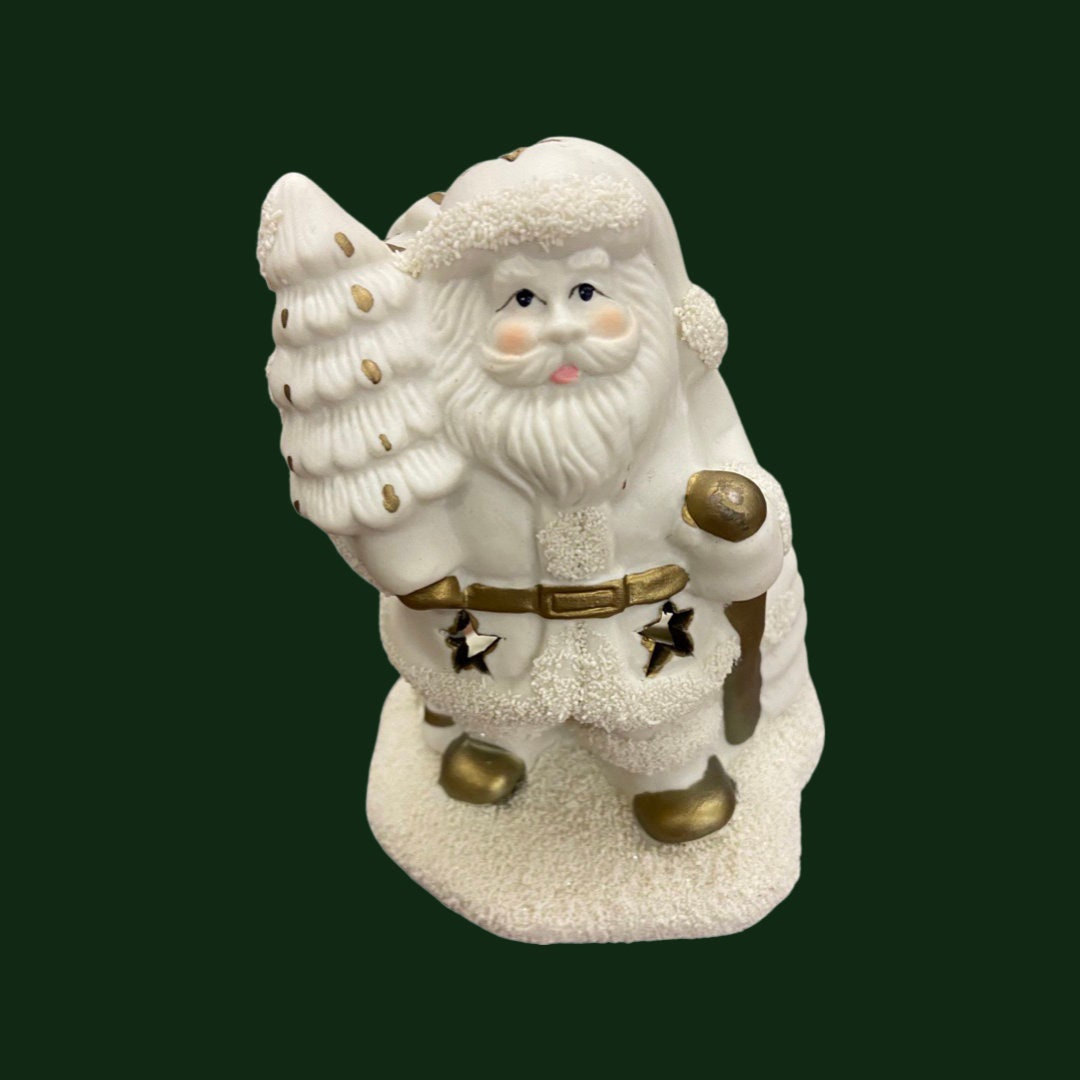 Vintage Porcelain Santa Tea Light Holder Figurine - Etsy