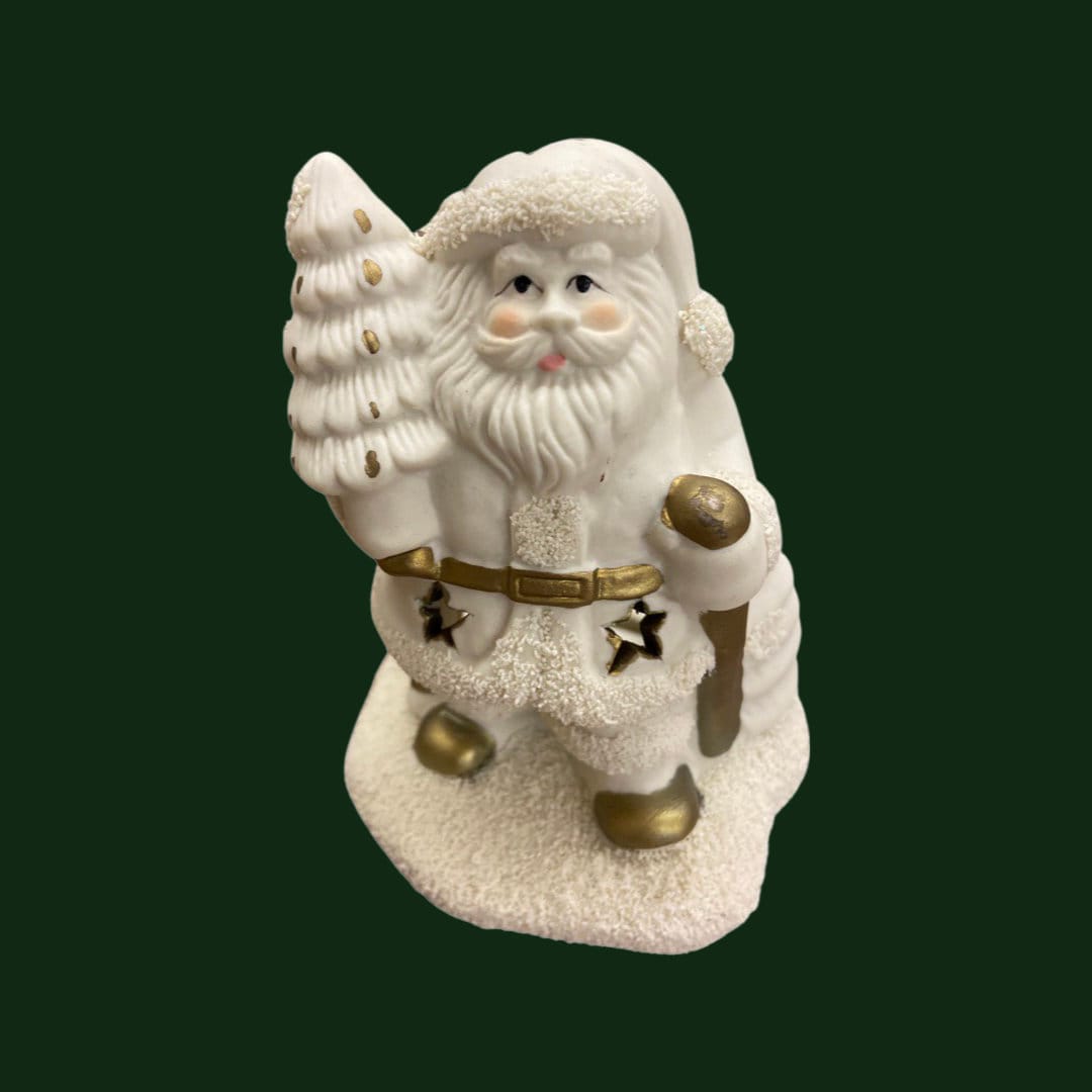 Vintage Porcelain Santa Tea Light Holder Figurine - Etsy