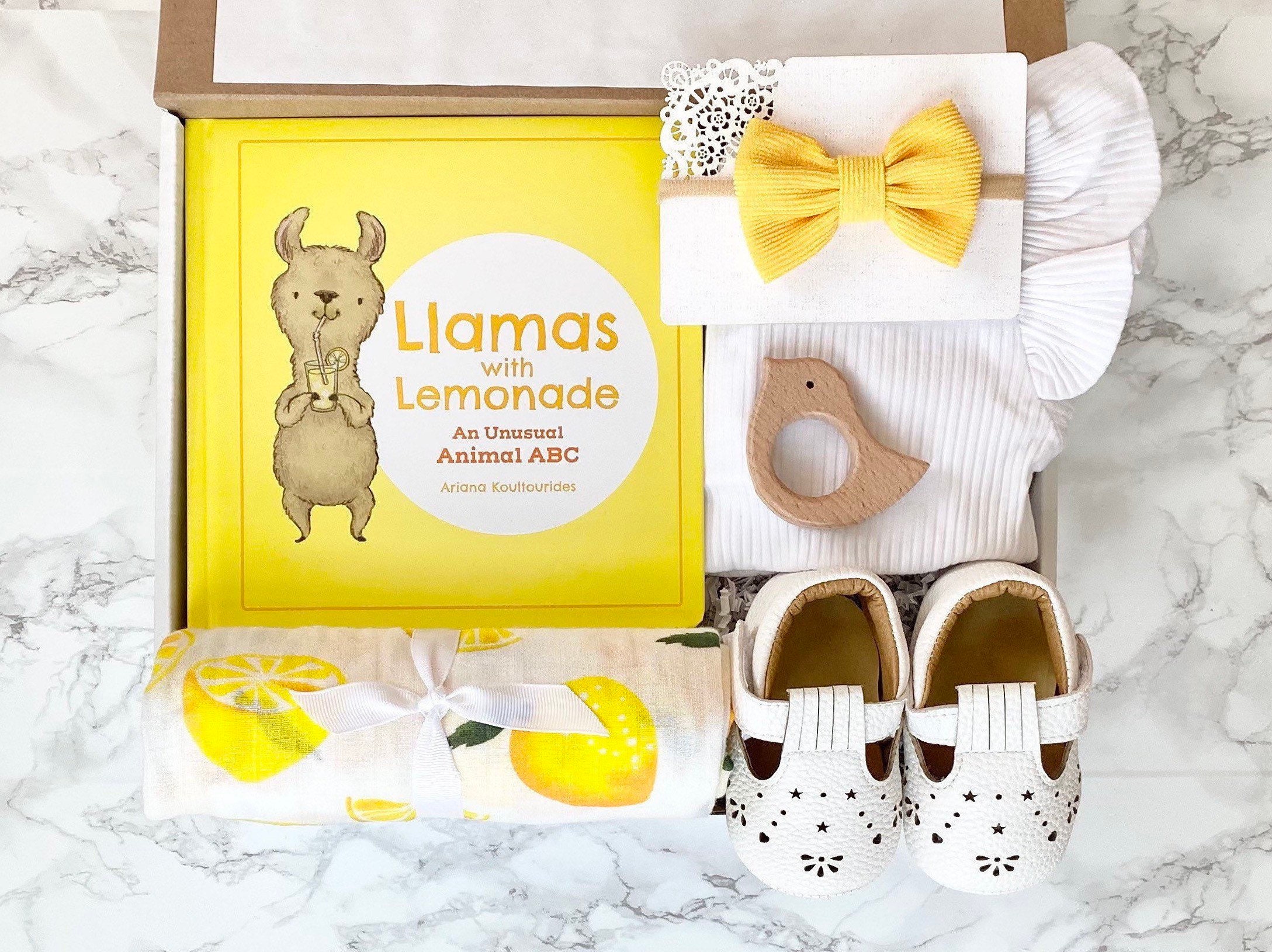 New Baby Girl Yellow Lemon Gift Bundle Baby Gift Box Welcome | Etsy
