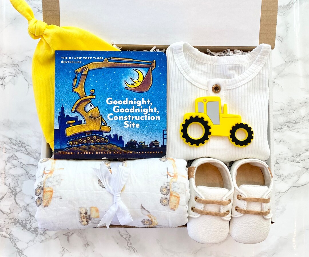New Baby Construction Gift Box, Unisex Newborn Hamper, Neutral Baby ...