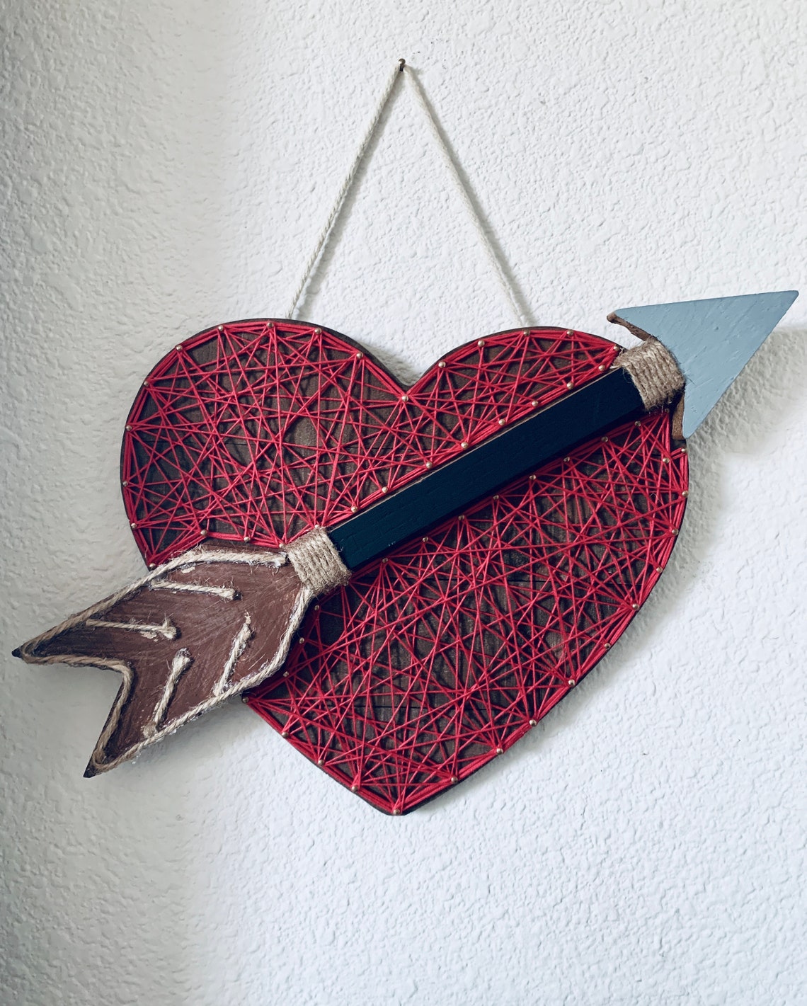 Arrow-through-heart String Art String Art Hand-crafted - Etsy