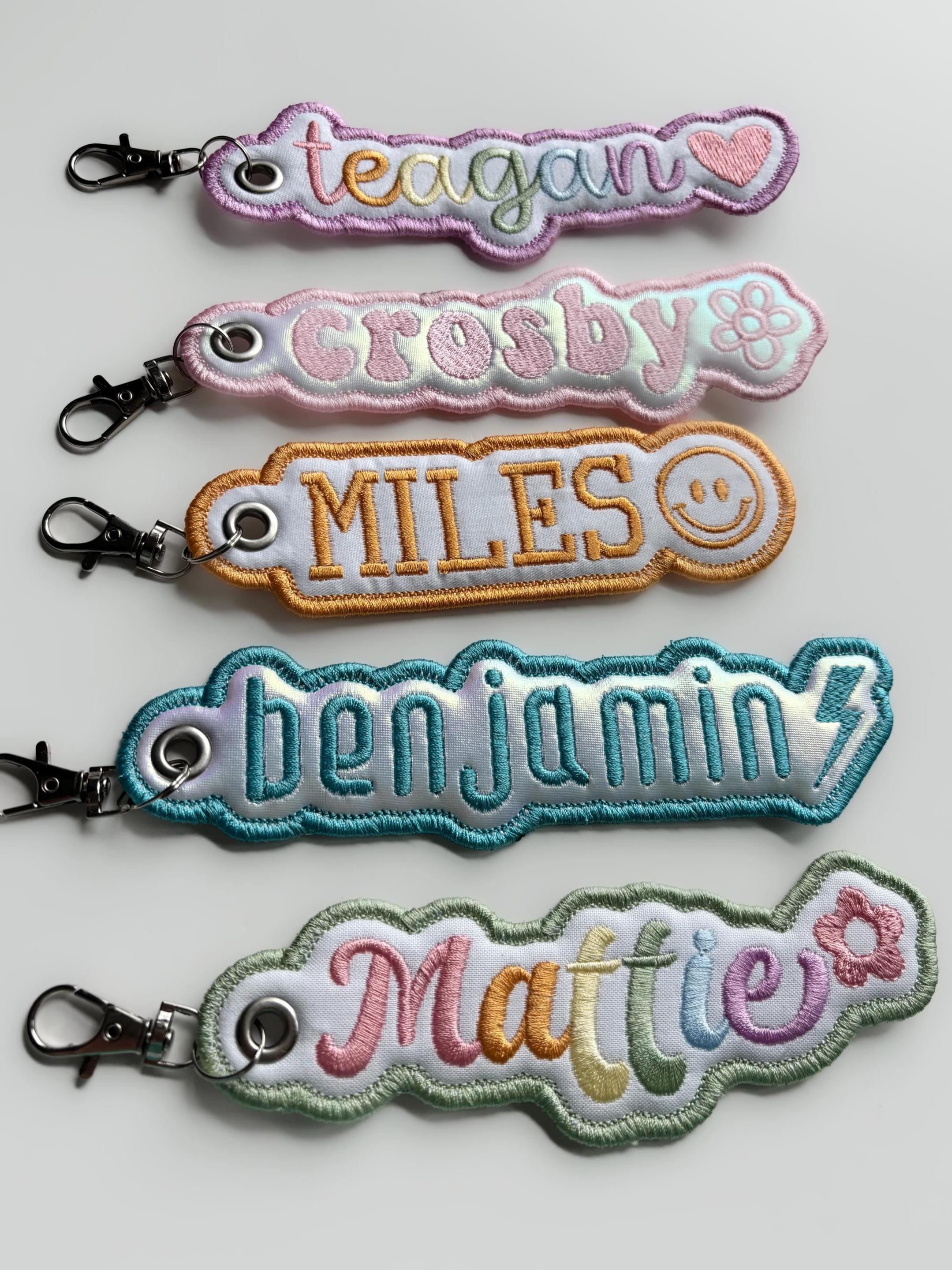 Personalized Embroidered Name Patch Keychain - Etsy