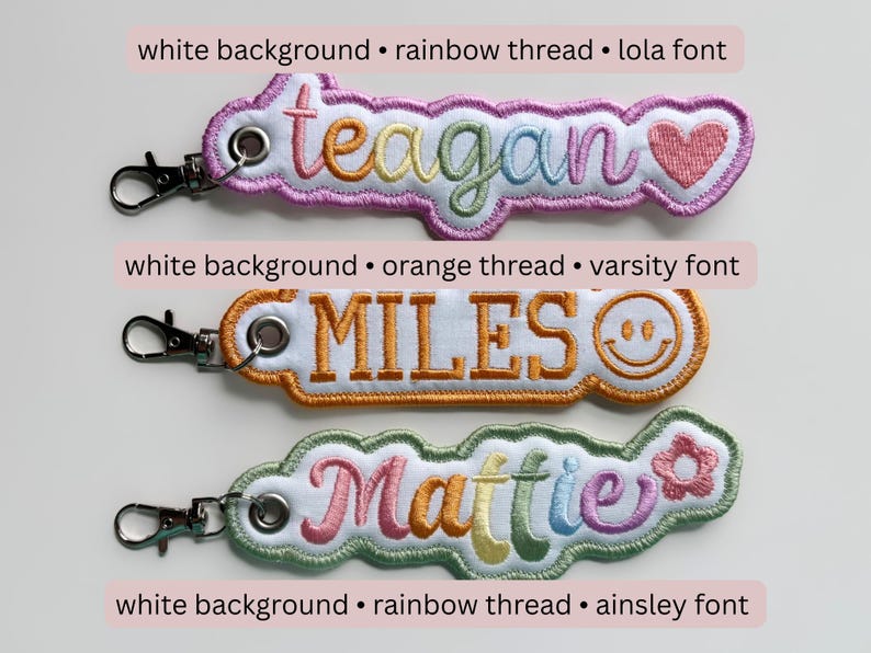 Personalized Embroidered Name Patch Keychain - Etsy