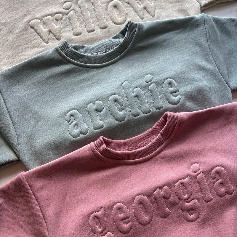 Embossed Sweatshirt - Etsy