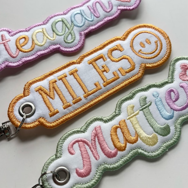 Embroidered Keychain - Etsy