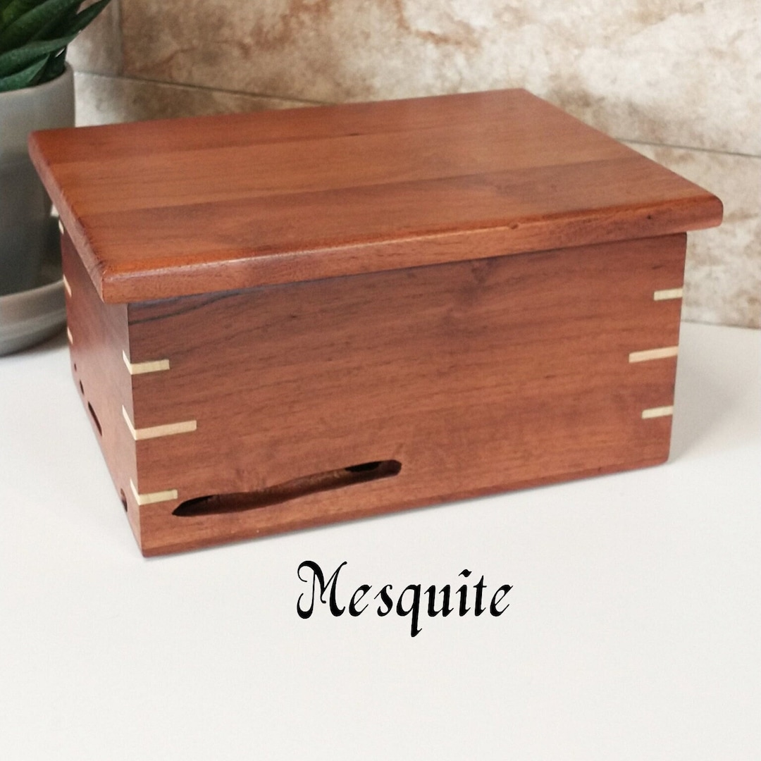 Decorative Wood Box With Lid, Mesquite Storage Box, Small Keepsake Box ...
