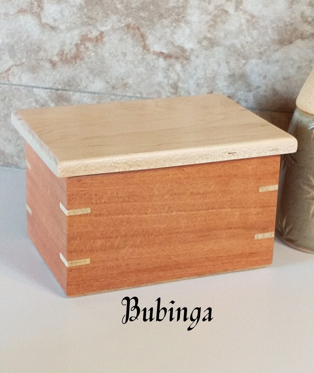 Decorative Wood Box With Lid, Bubinga Storage Box 172, Small Keepsake ...