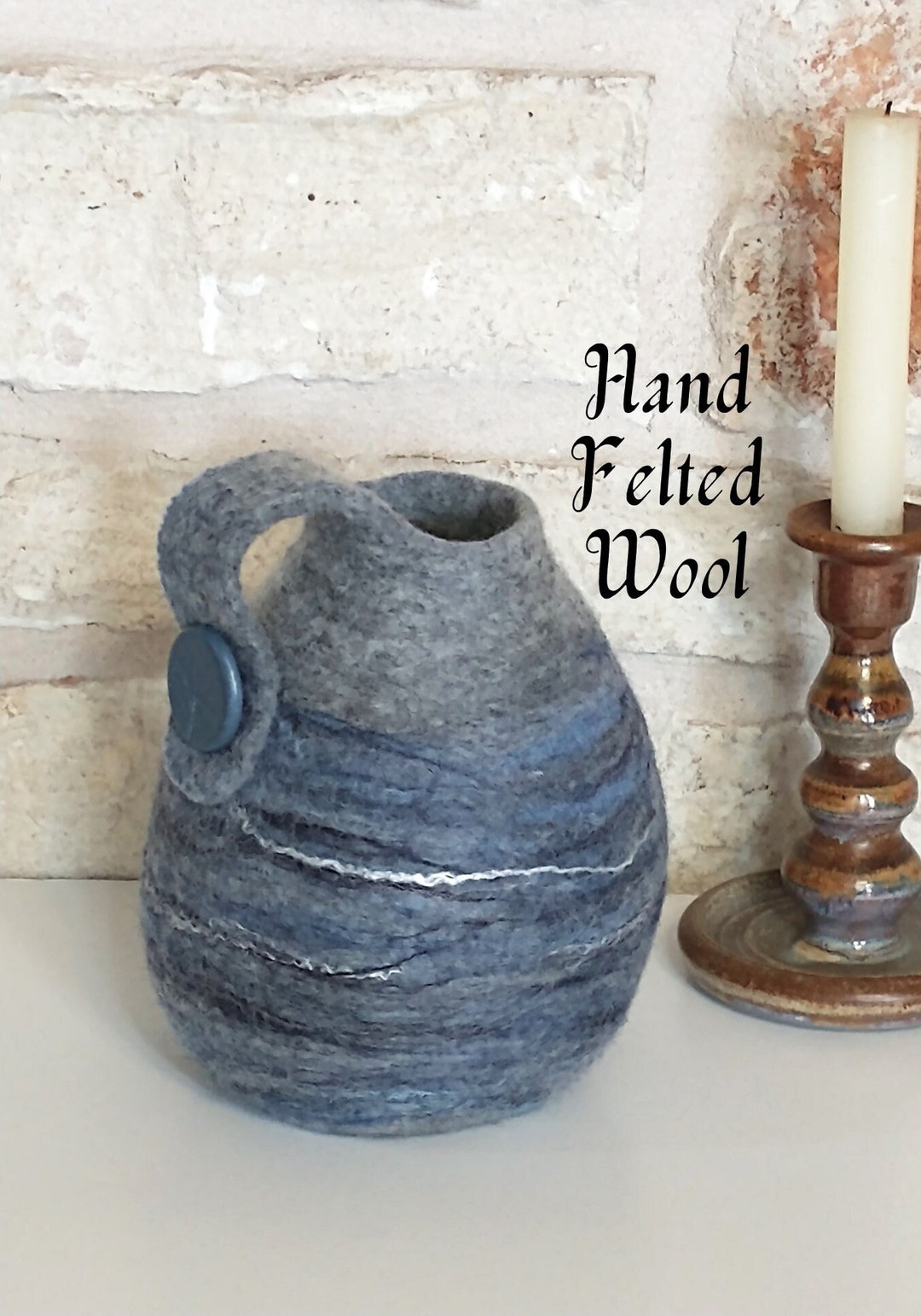 Felt Vase, Wool Pottery, Felt Pod, Wool Container, Wool Decoration ...