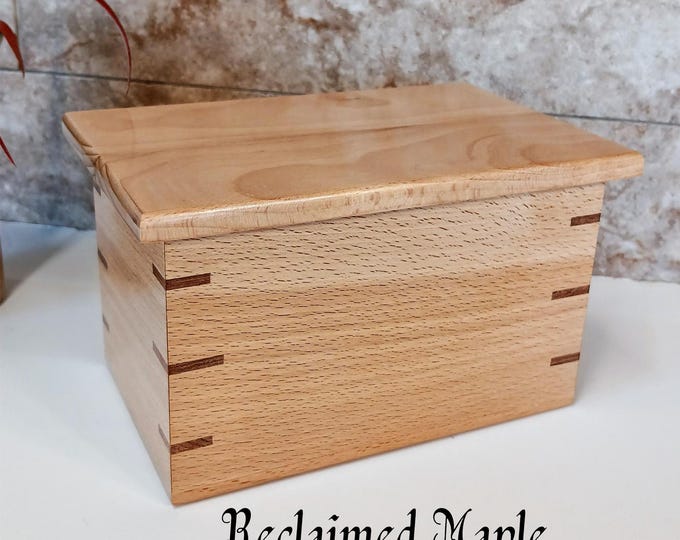 Reclaimed Maple Box With Lid, Decorative Wood Box, Small Maple Storage ...