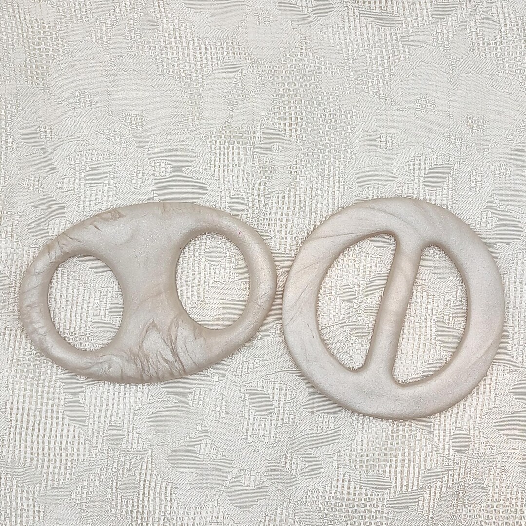 Oval Scarf Ring 3 Inches, Round Slide 2 1/2 Inch, Pearl Clay, Scarf ...