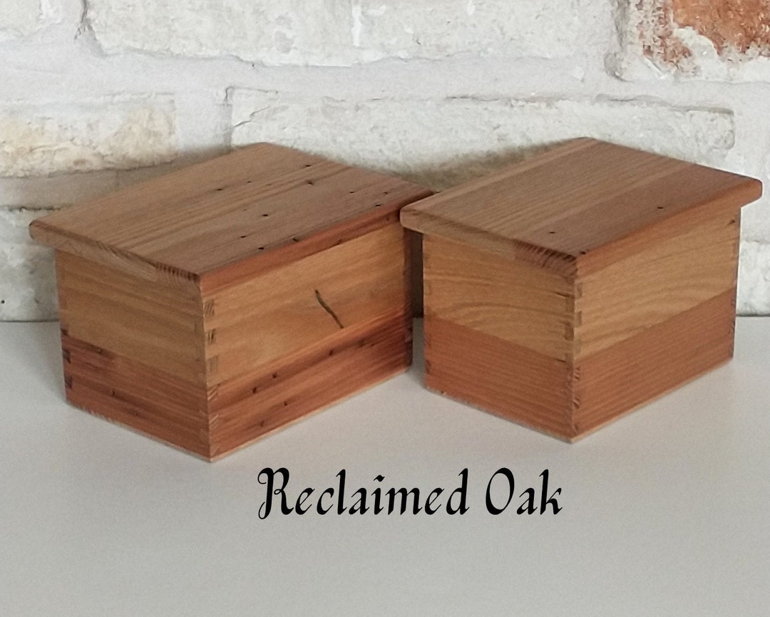 Decorative Wood Box With Lid, Reclaimed Wood Box, Oak Keepsake Box ...