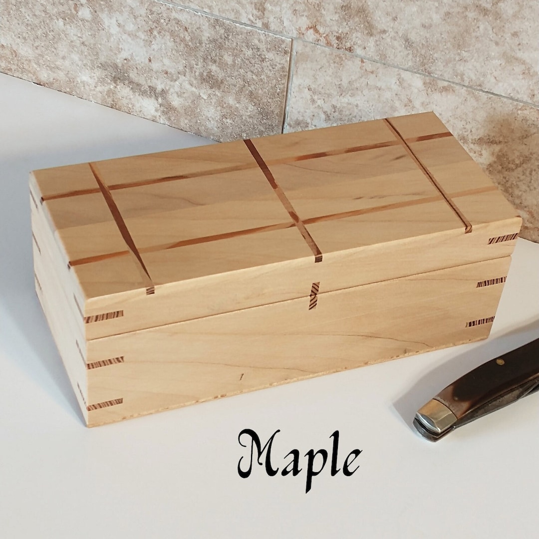 Maple Presentation Box With Lid, Wood Presentation Box, Keepsake Box ...