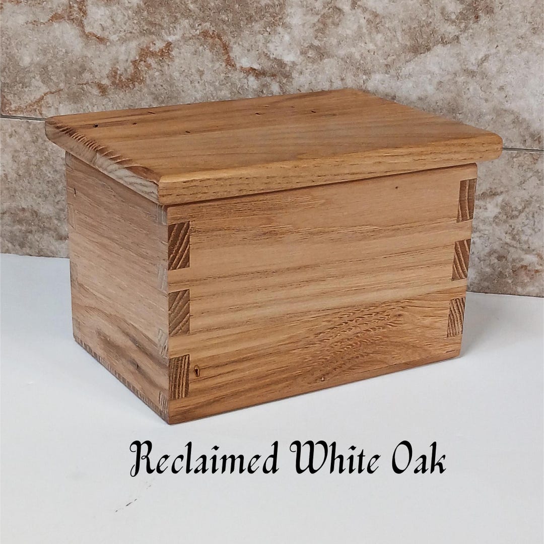 Decorative Wood Box With Lid, Reclaimed Wood Box, Oak Keepsake Wood Box ...
