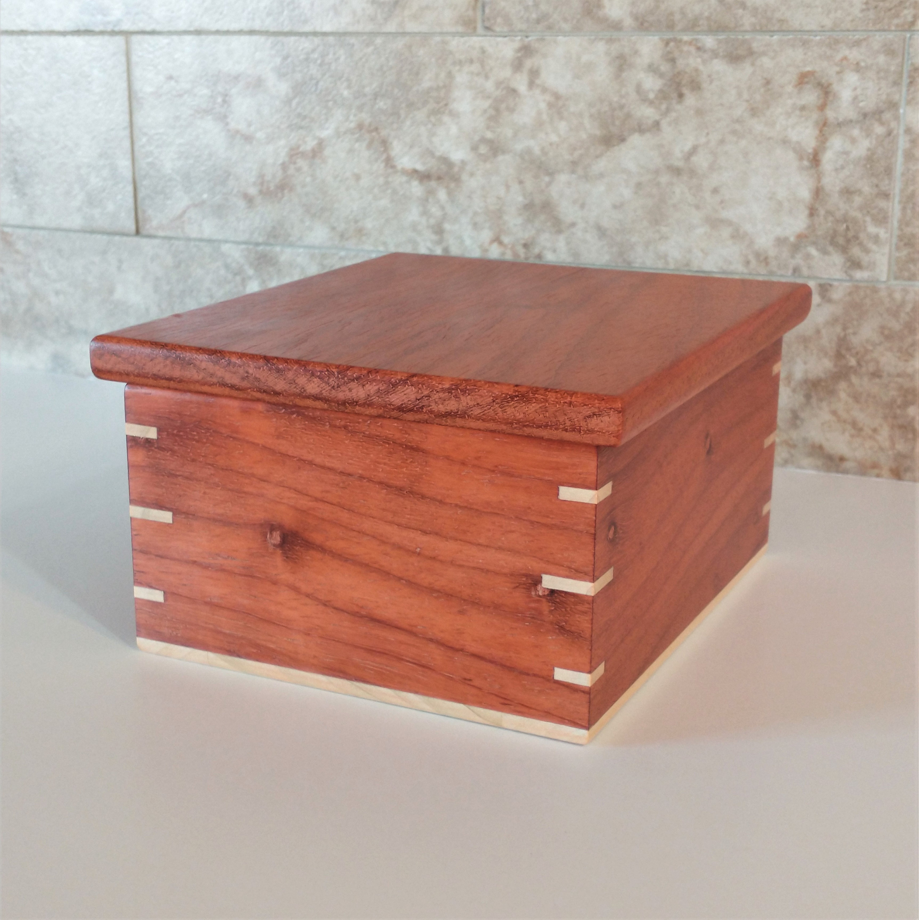 Decorative Wood Box With Lid Storage Box Padauk Small | Etsy