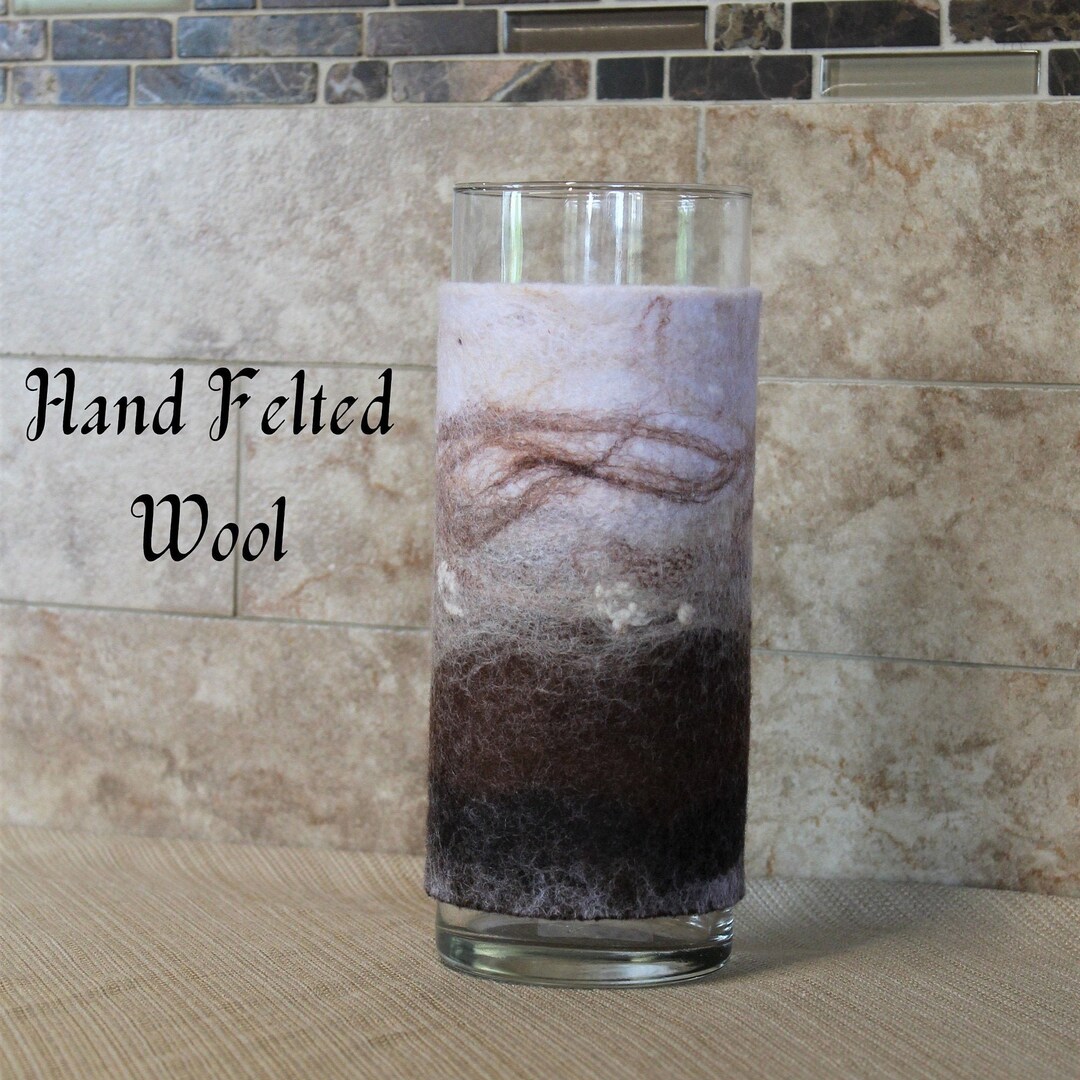 Felt vase cover, Wool vase wrap, Felt vase cozy for 3.5 inch diameter ...