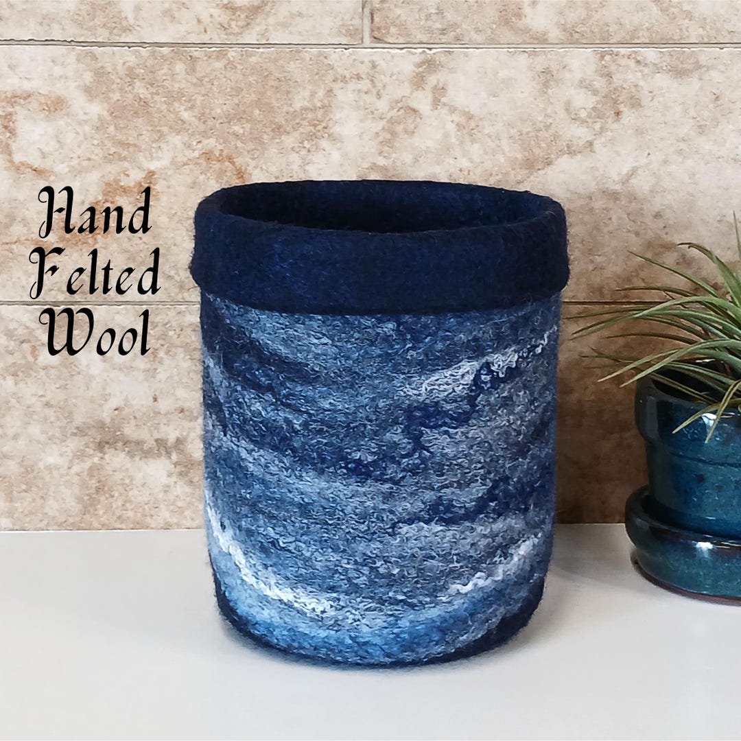 Wool Pottery, Felt Vase, Wool Vessel, Felt Storage, Rustic Décor, Wool ...