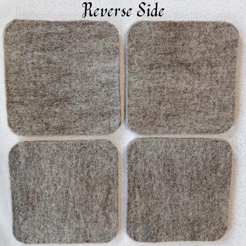 Wool Coaster Set, Reversible Coaster Set, Felt Coasters, Hand Felted ...