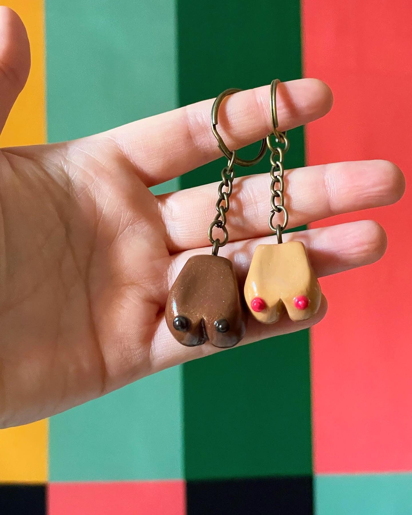 Boob Keychain Booby Keychain Breasts Polymer Clay Fun | Etsy