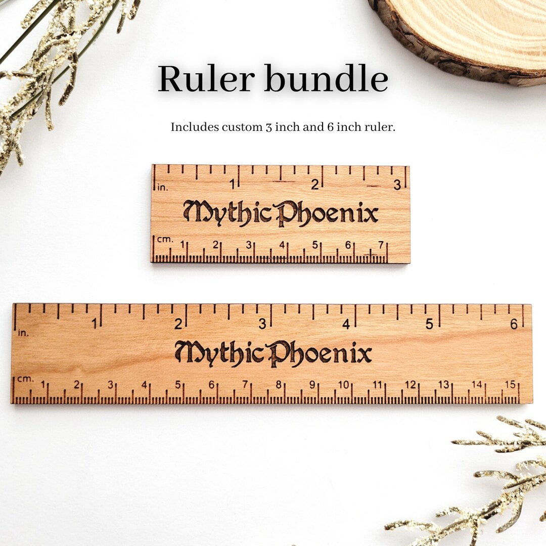 RULER BUNDLE 3 and 6 Inch Custom Ruler Engraved Logo - Etsy