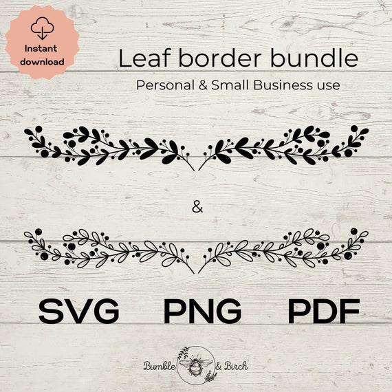 Leaf Border Bundle SVG PNG PDF Leaf Border Svg Decorative - Etsy