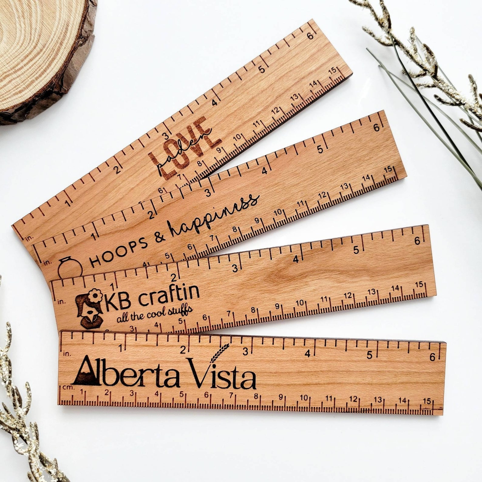 Custom Branded Ruler Engraved Wood Logo Ruler Personalized - Etsy