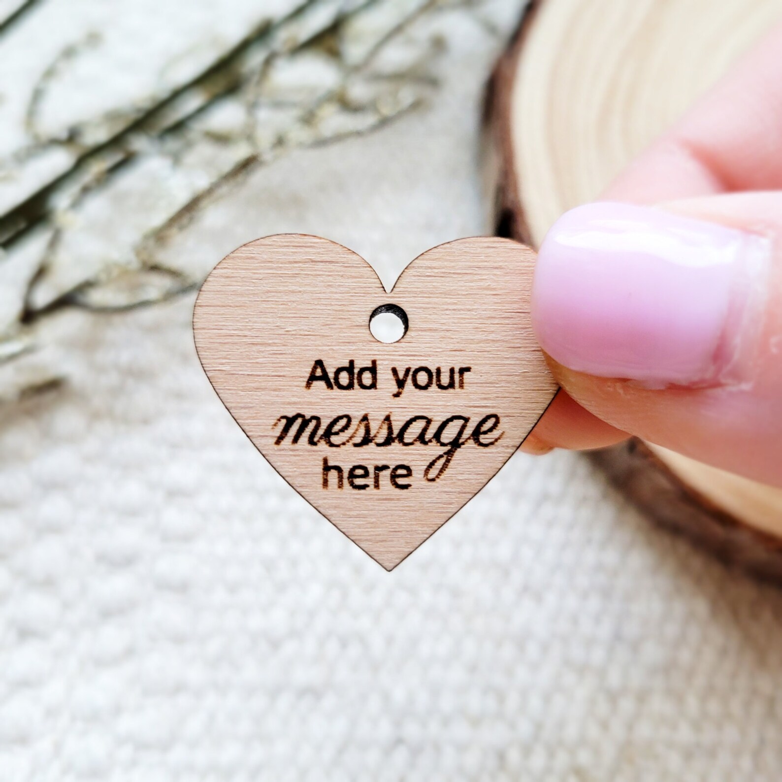 Custom Wood Tags 4-100/pack Heart Single or Double Hole | Etsy