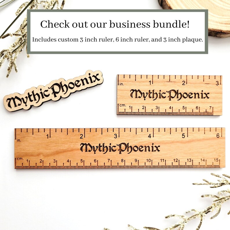 Custom Branded Ruler Engraved Wood Logo Ruler Personalized - Etsy