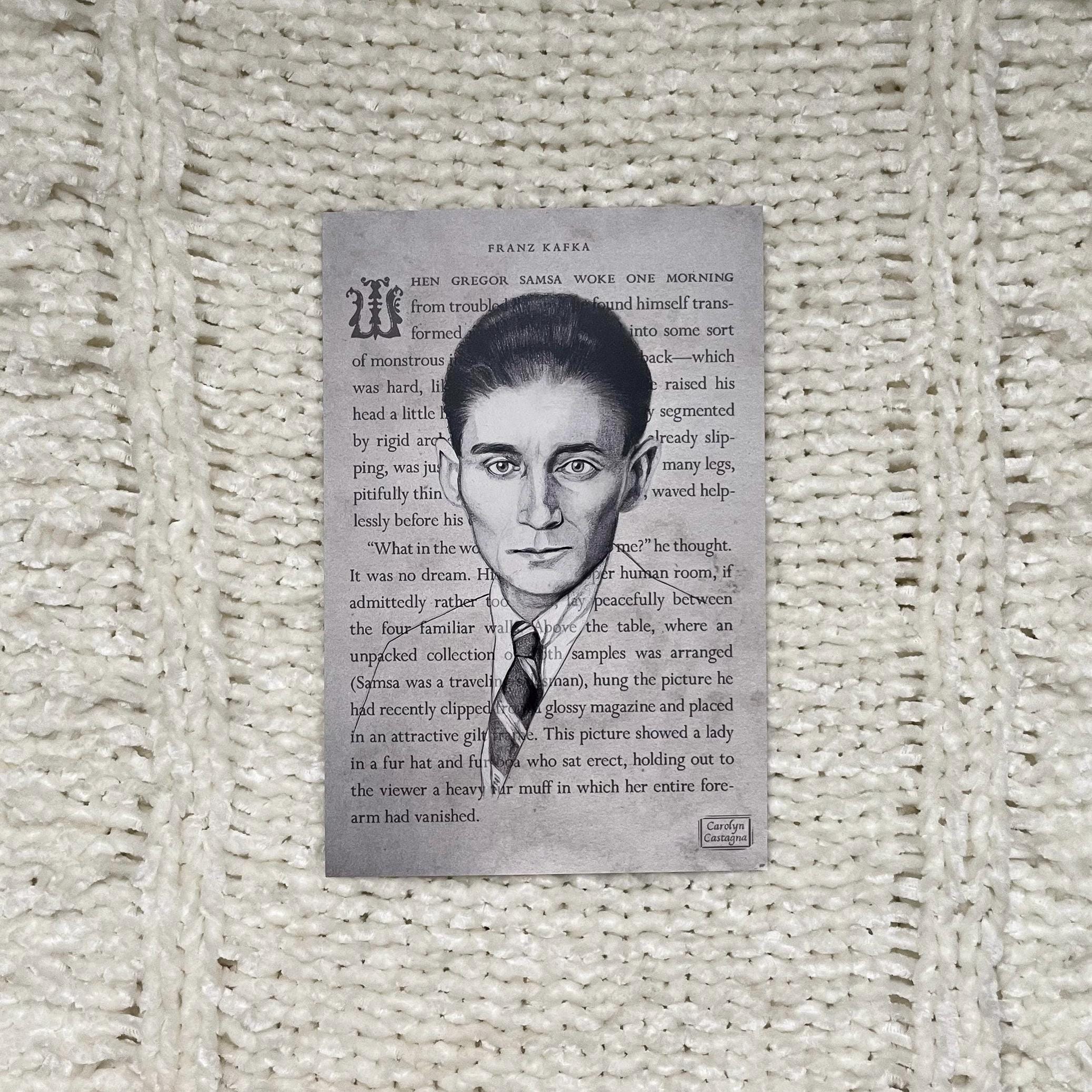 Franz Kafka Portrait Bookmark/postcard Print // Double-sided ...