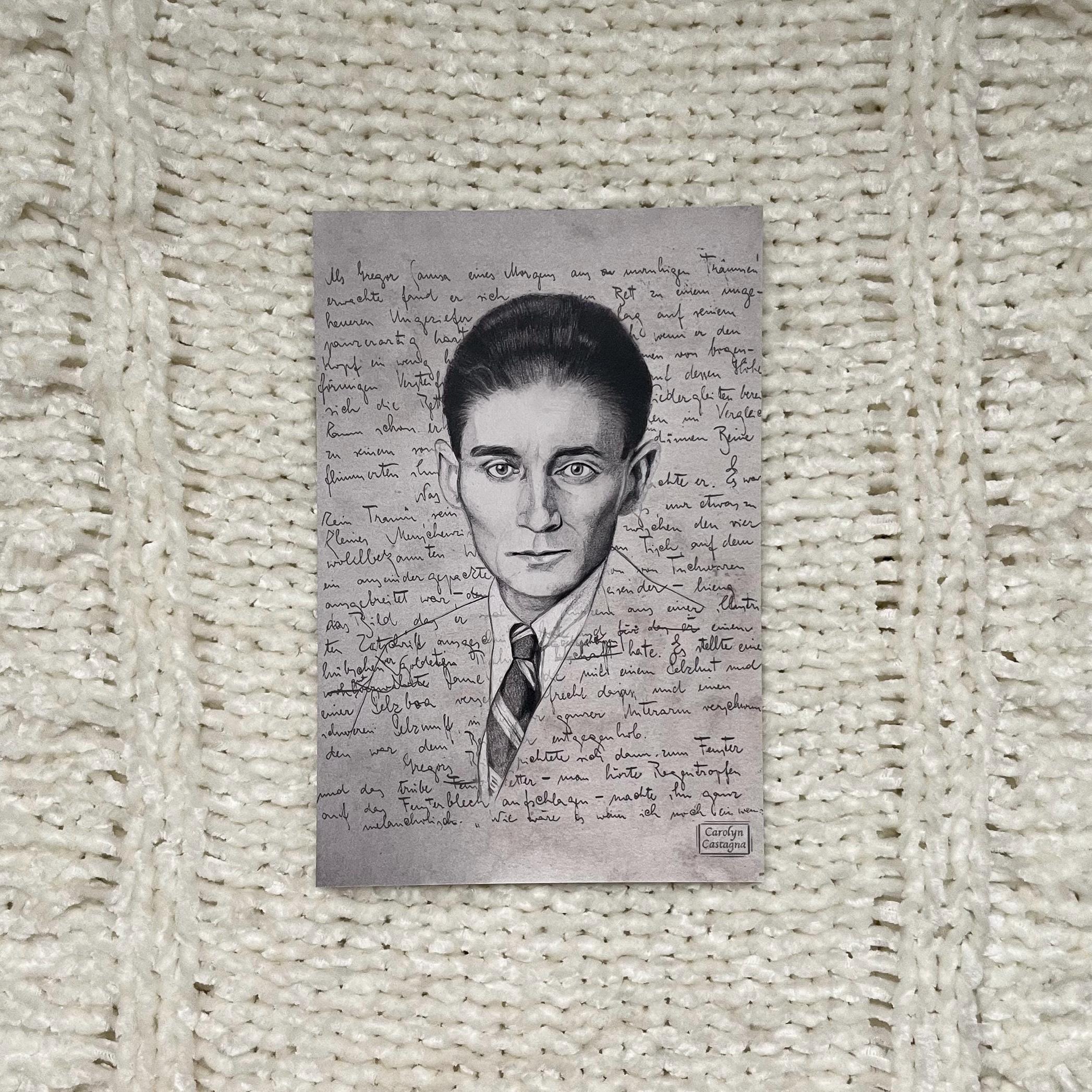 Franz Kafka Portrait Bookmark/postcard Print // Double-sided ...