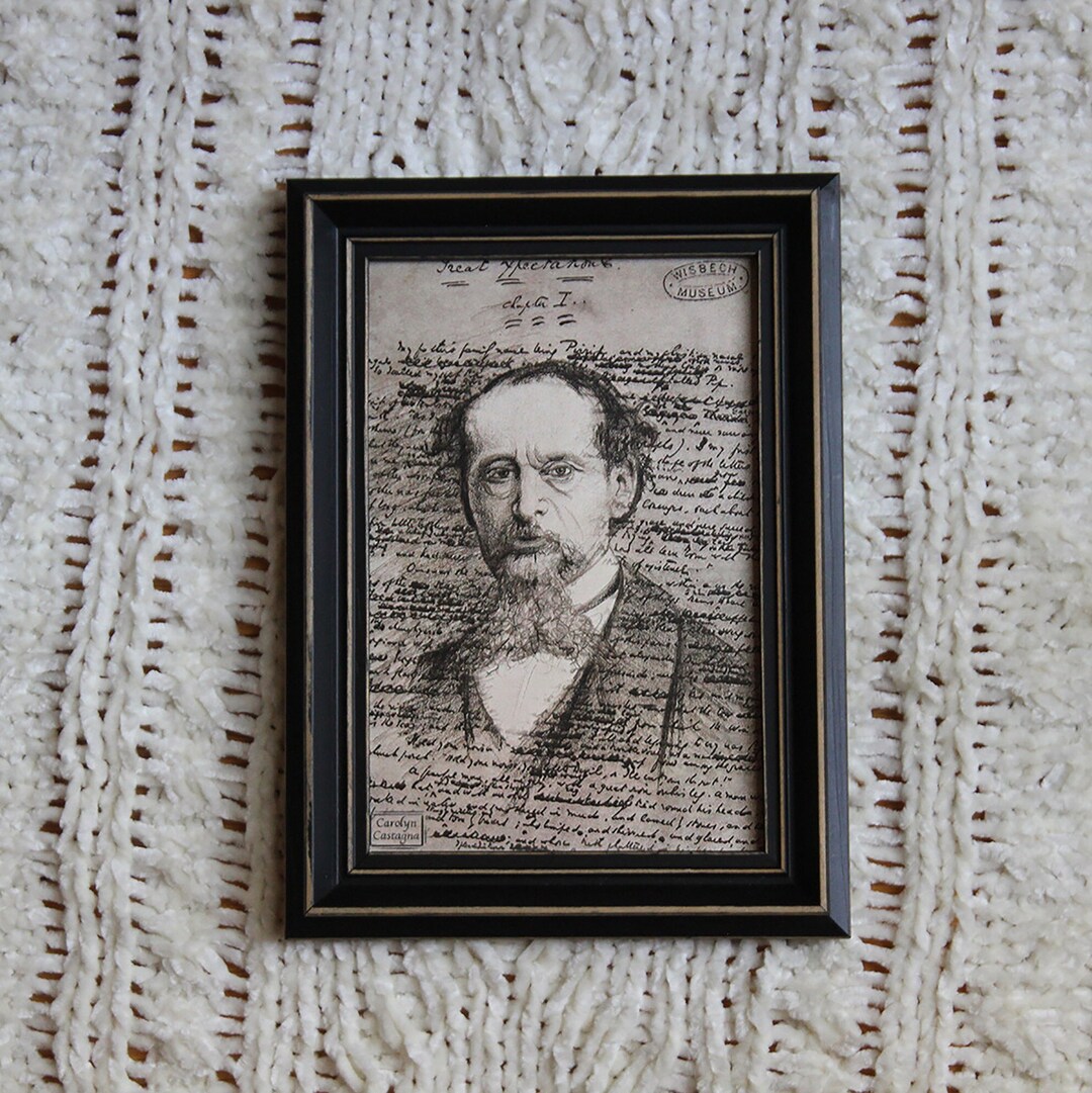 Charles Dickens Portrait Bookmark/postcard Print // Double-sided ...