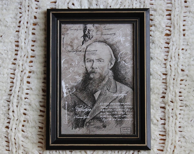 Fyodor Dostoevsky Portrait Bookmark/postcard Print // Double-sided ...