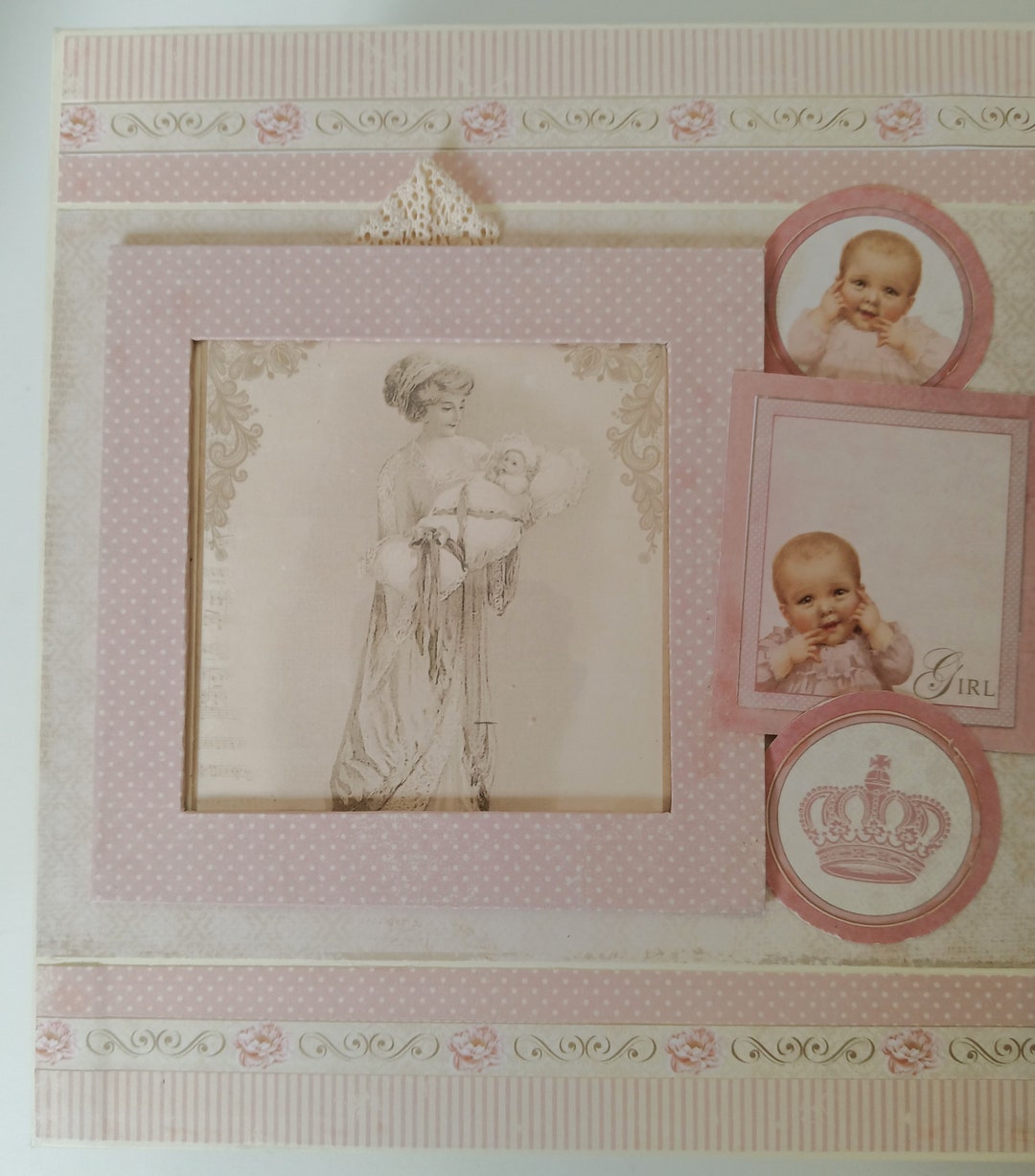 Baby Girl in Vintage Rose - Etsy