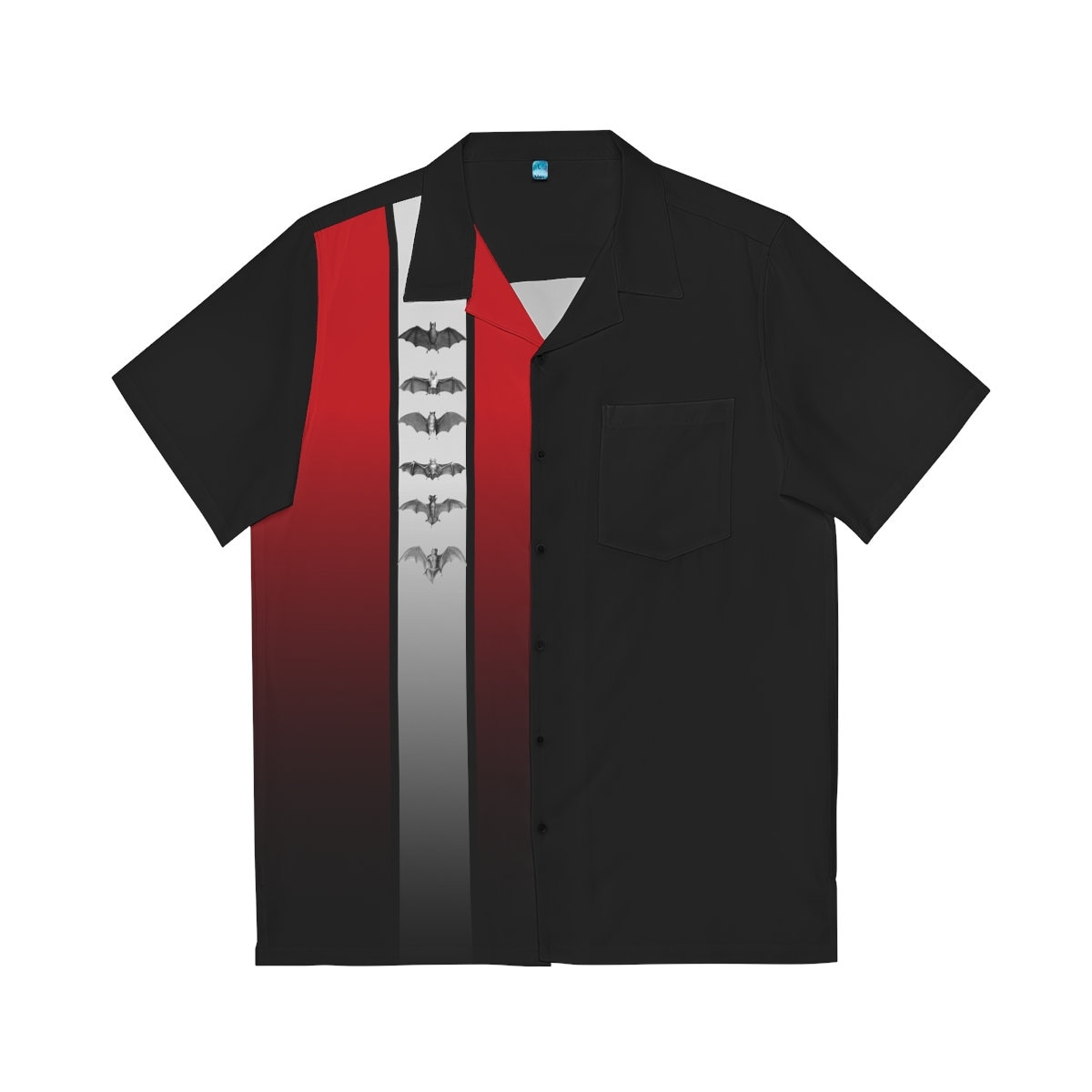 Bat Stripe Vampire, Shadows, Goth Bowling Shirt - Etsy