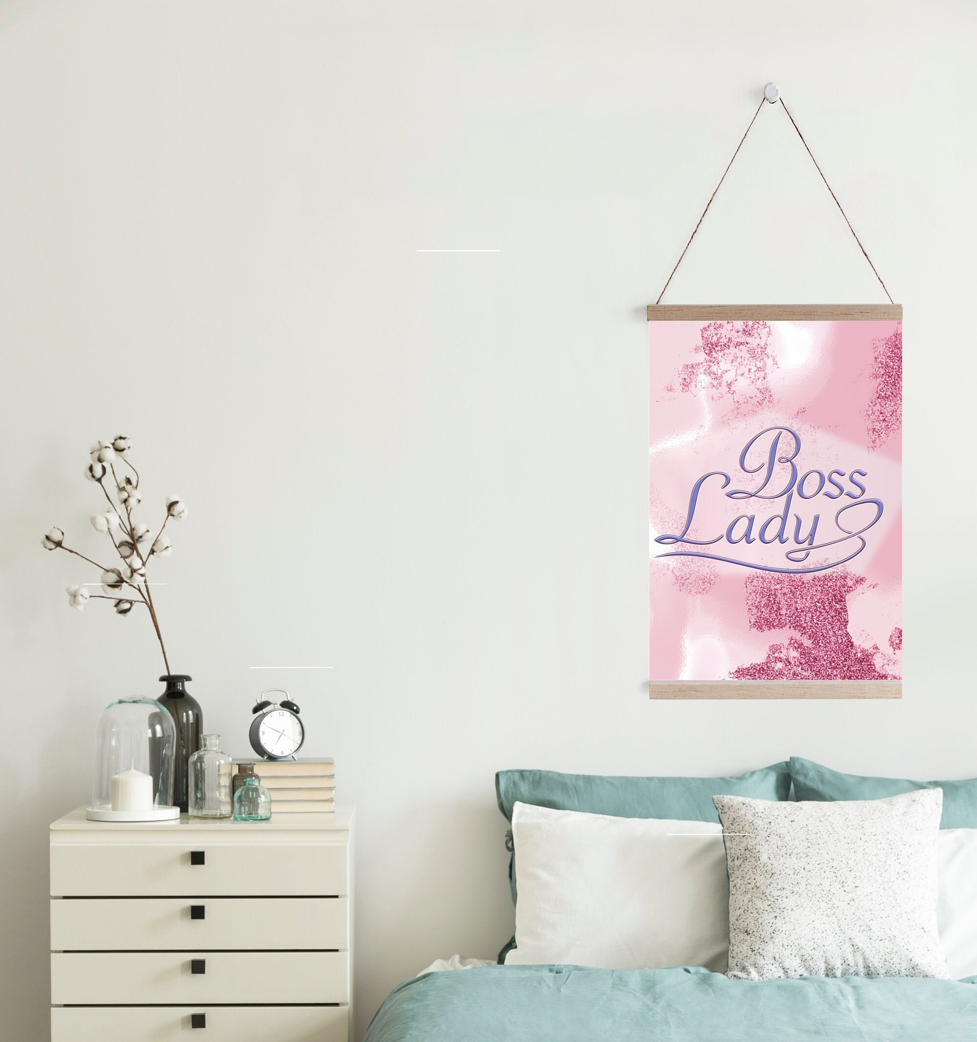 Boss Lady Canvas Hanging Poster Teak, Wall Art for Women Entrepreneurs ...
