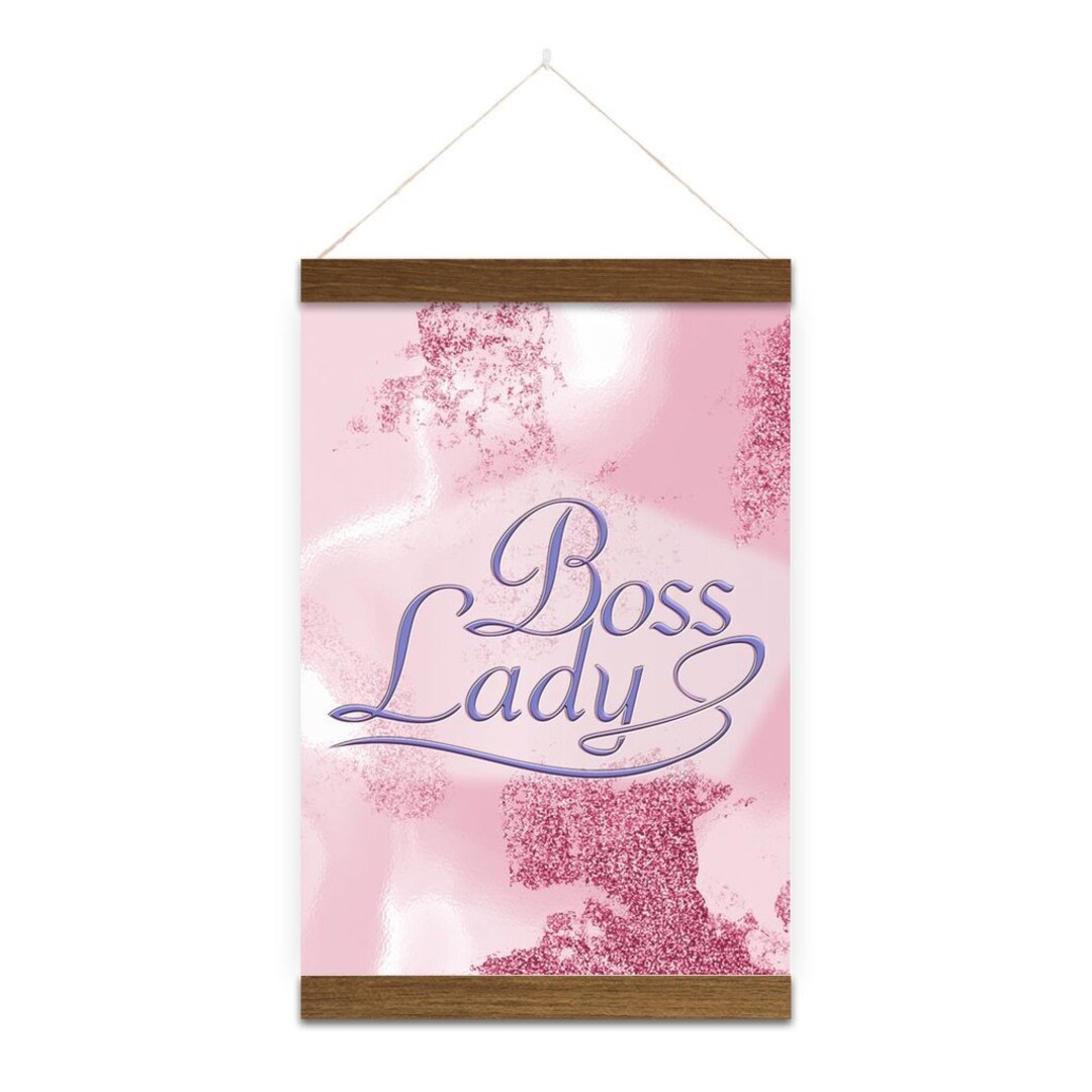 Boss Lady Canvas Hanging Poster Teak, Wall Art for Women Entrepreneurs ...