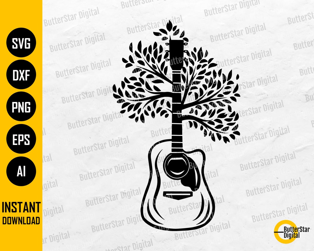 Acoustic Guitar Tree SVG | Music SVG | Musical Instrument SVG | Cricut ...