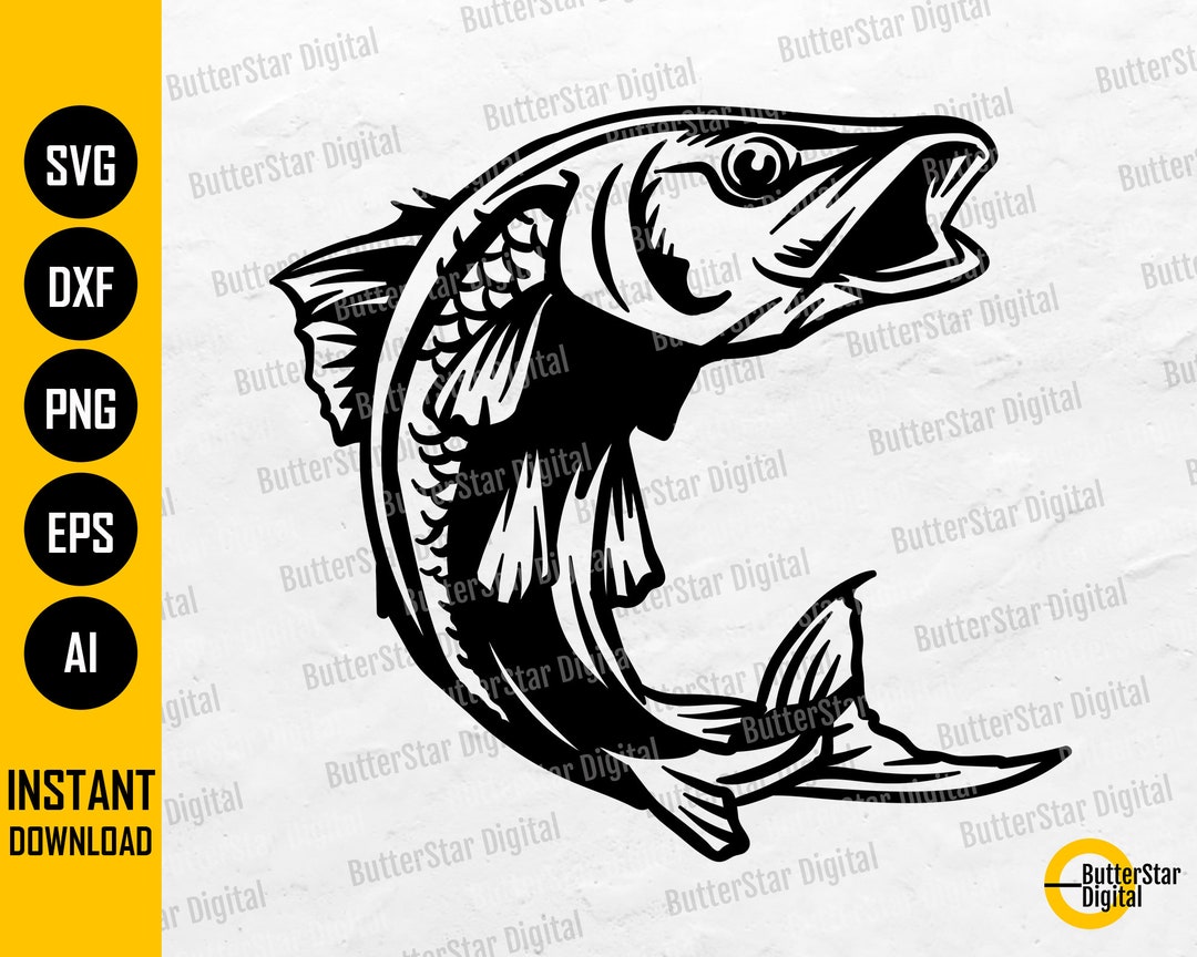 Snook Fish SVG | Marine Life SVG | Ocean Sea Saltwater Seafood Food ...
