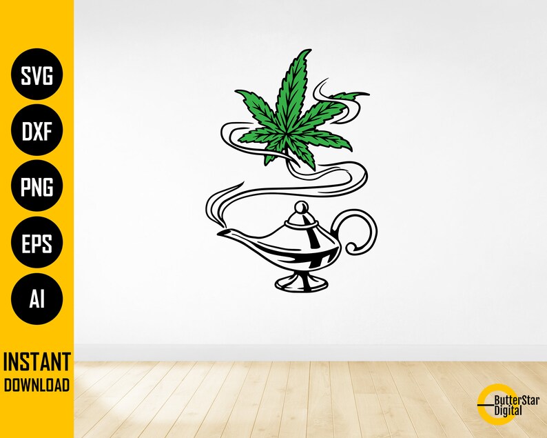 Cannabis Magic Lamp SVG Marijuana SVG Funny Weed Dope - Etsy
