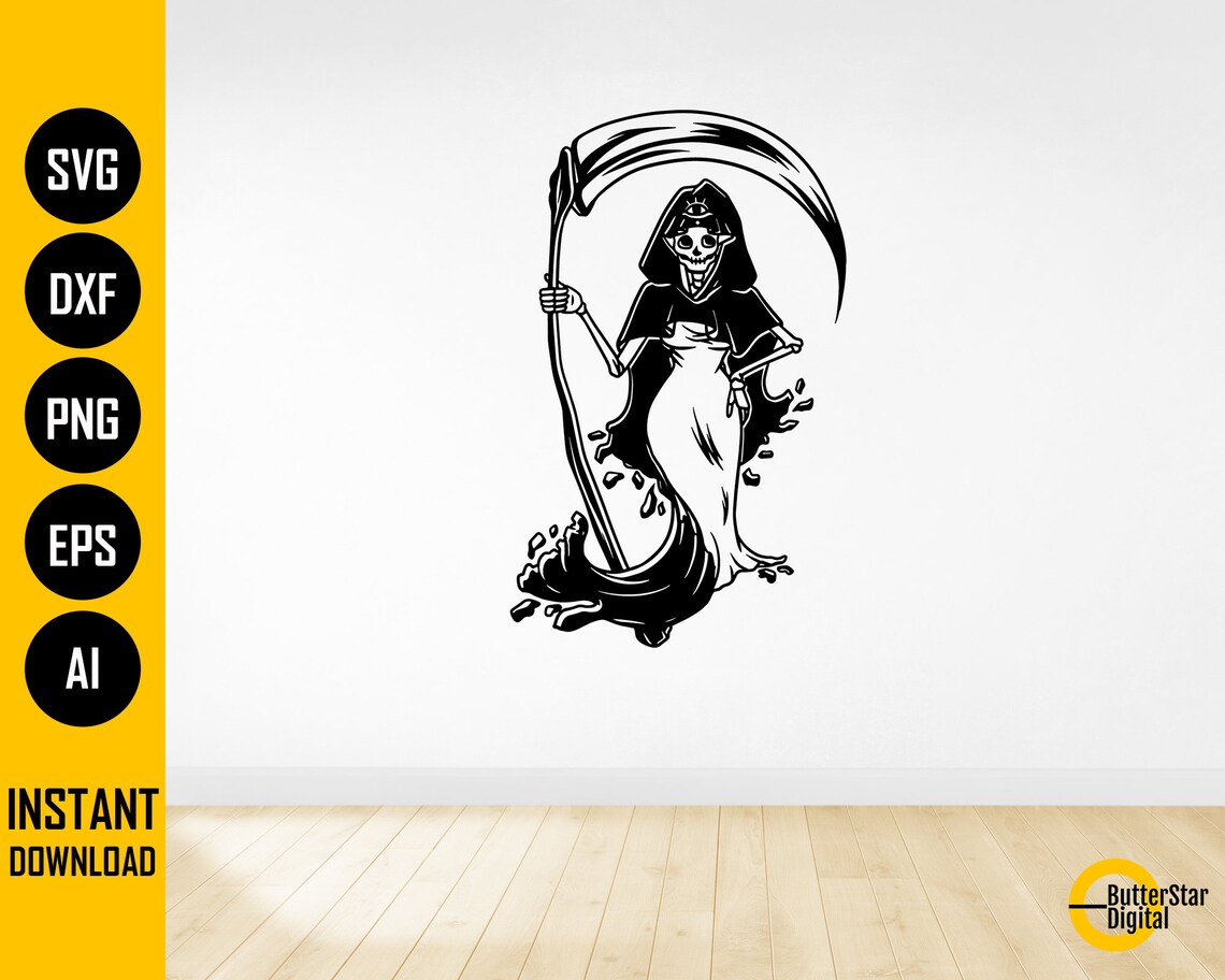Female Grim Reaper SVG Death SVG Scythe SVG Horror | Etsy