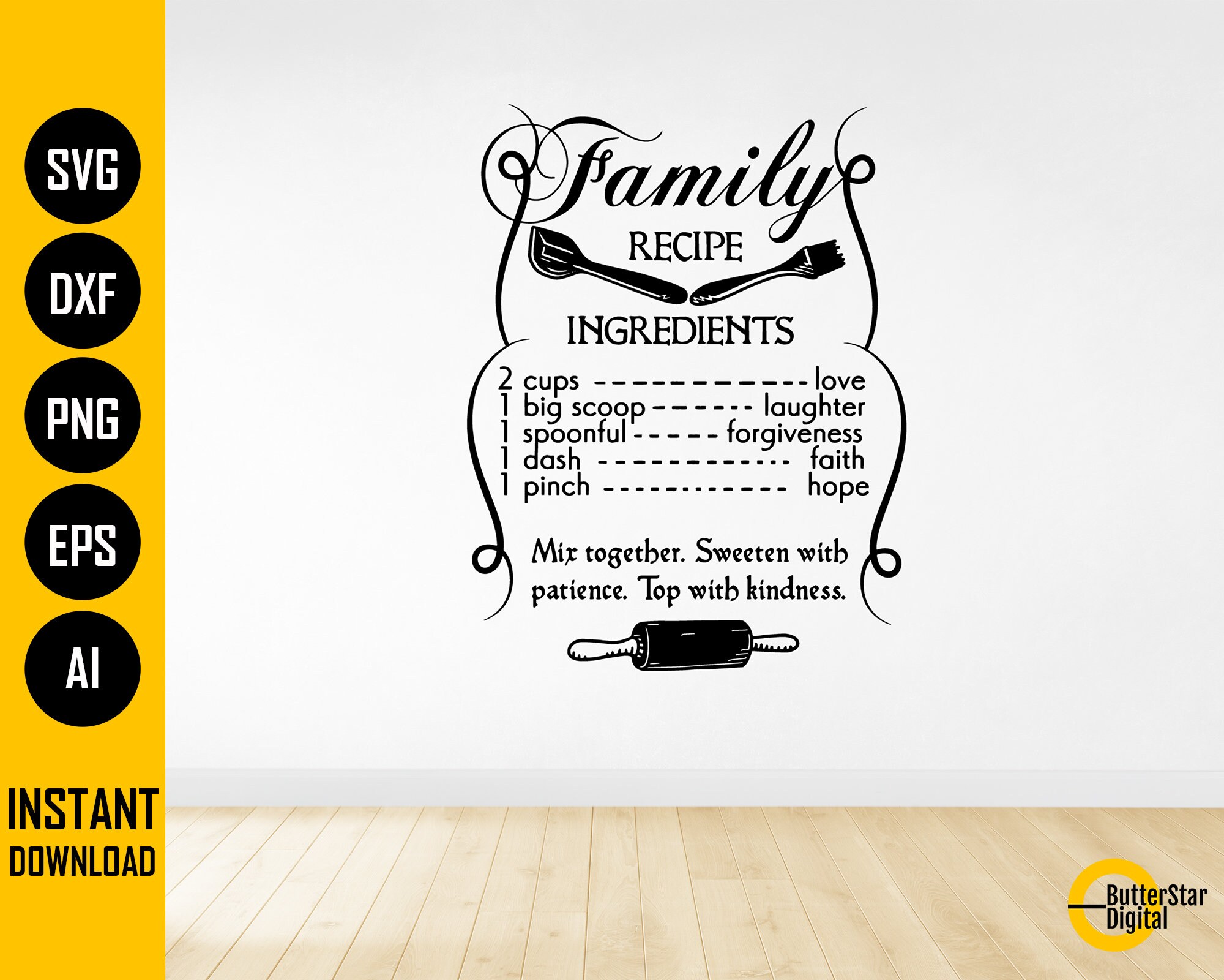 Family Recipe SVG | Home SVG | Kitchen Quotes Sayings Cutting Board ...
