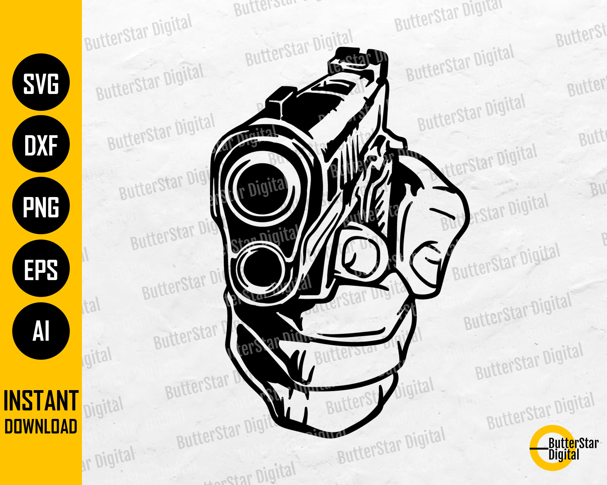 Gunpoint SVG | Pistol SVG | Handgun SVG | Gun Svg | Weapon Firearm Kill ...