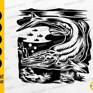 Mosasaurus SVG | Dinosaur Scene SVG | Dino T-shirt Decals Sticker ...